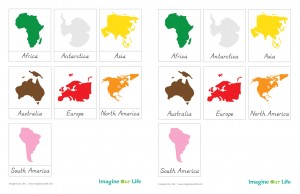 Montessori Continents Map & Quietbook with 3-Part Cards | Imagine Our Life